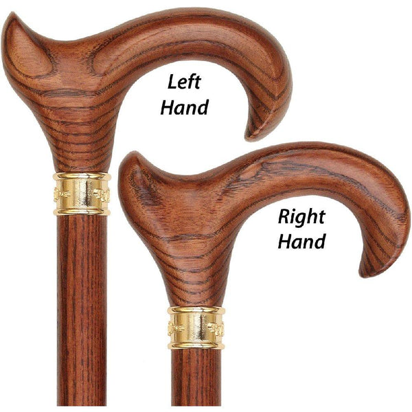 Espresso Ergonomic Handle Walking Cane With Ash Wood Shaft and Embosse ...