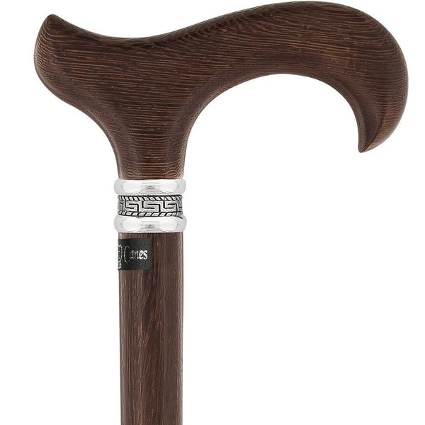 Genuine Wenge Wood Derby Walking Cane With Wenge Shaft And Pewter Coll ...
