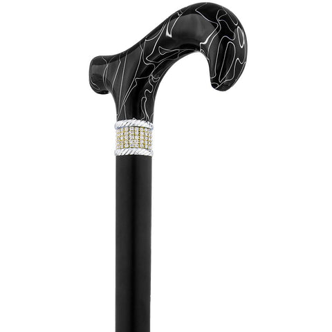 Extra Long, Super Strong Black Pearlz Designer Walking Cane – RoyalCanes