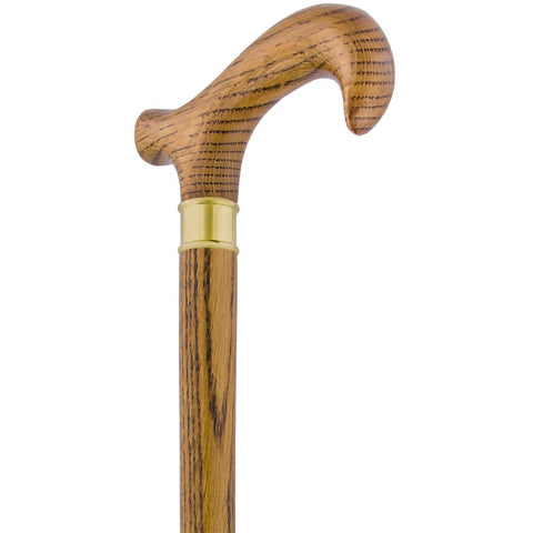 Extra Long, Super Strong Oak Derby Walking Cane w/ Brass collar ...