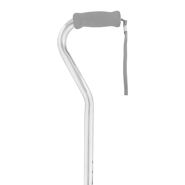 Small Base Silver Offset Quad Cane | Foam Handle | Fashionable Canes ...